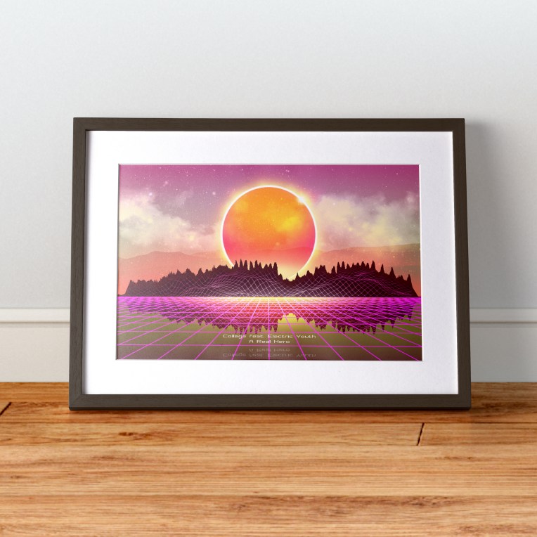 Synthwave College Real Hero Sound Wave Framed – A is for Rebel AKA Alex ...